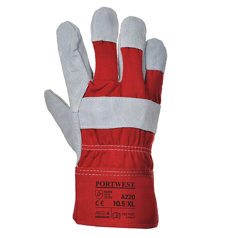 Portwest Premium Chrome Rigger Red Gloves A220RE - Gloves.co.uk